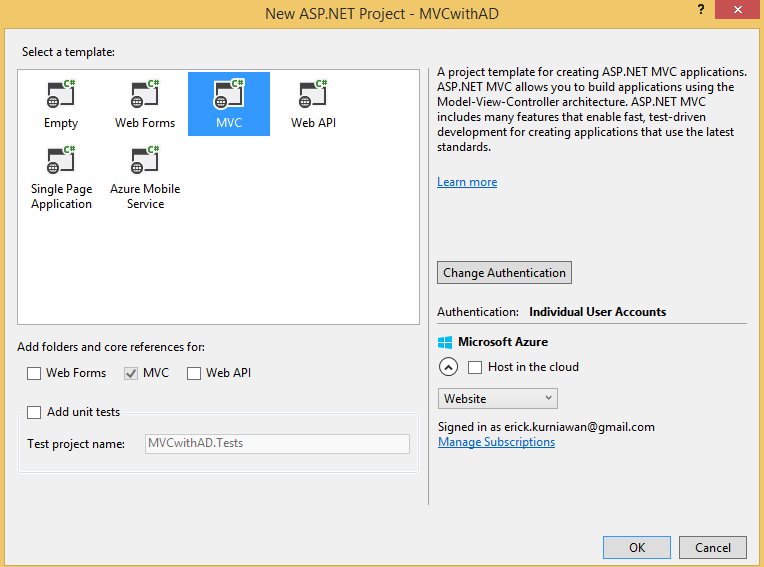 Autentikasi Aplikasi ASP.NET MVC dengan Azure Active Directory – Erick Kurniawan