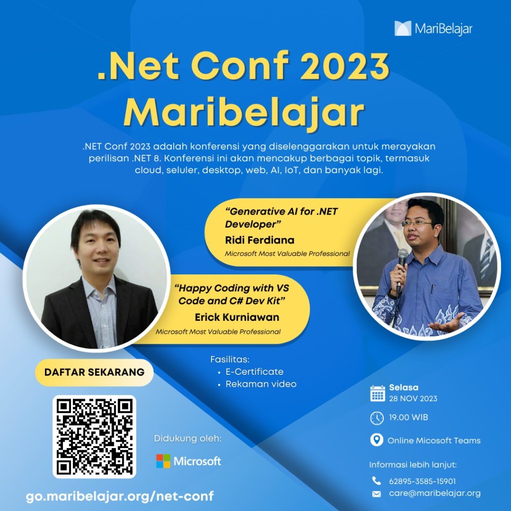 .NET Conf 2023 Indonesia – Online Event – Erick Kurniawan
